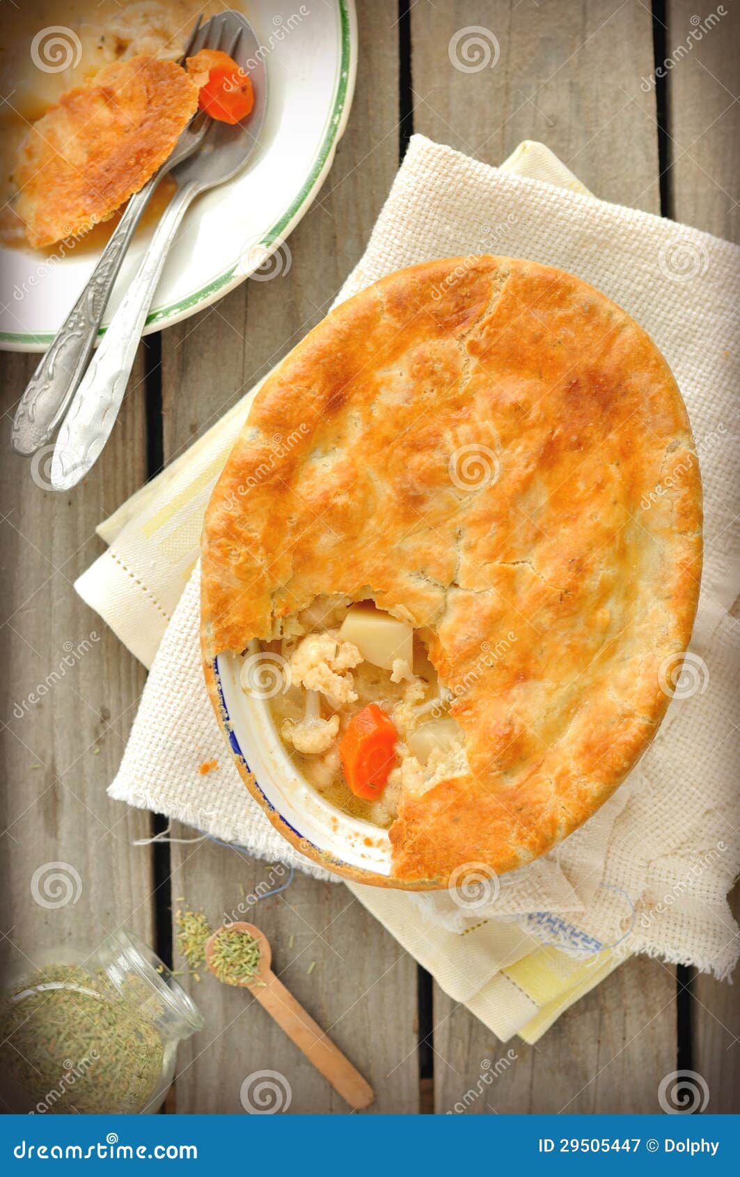 Chicken and Vegetables Pot Pie Stock Image - Image of baked ...