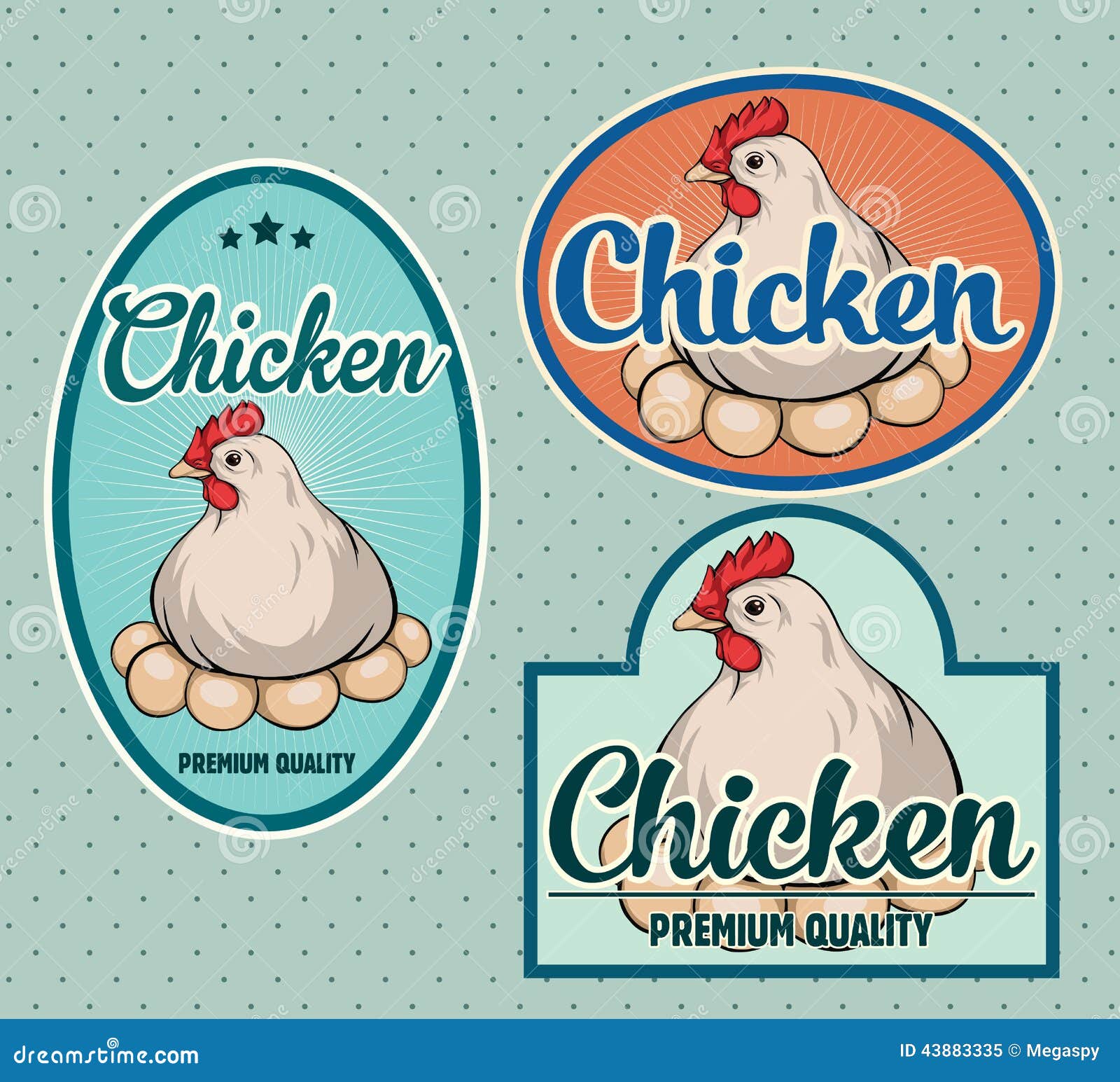 Chicken vintage labels stock vector. Illustration of badge - 43883335