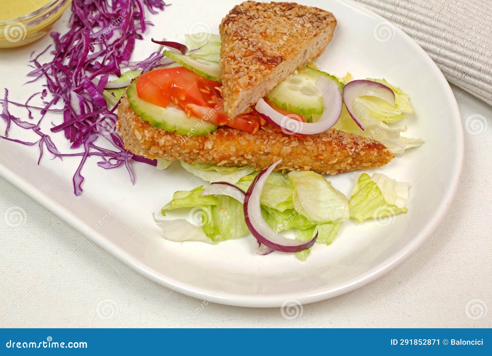 Chicken Wedge Breakfast stock image. Image of salad - 291852871