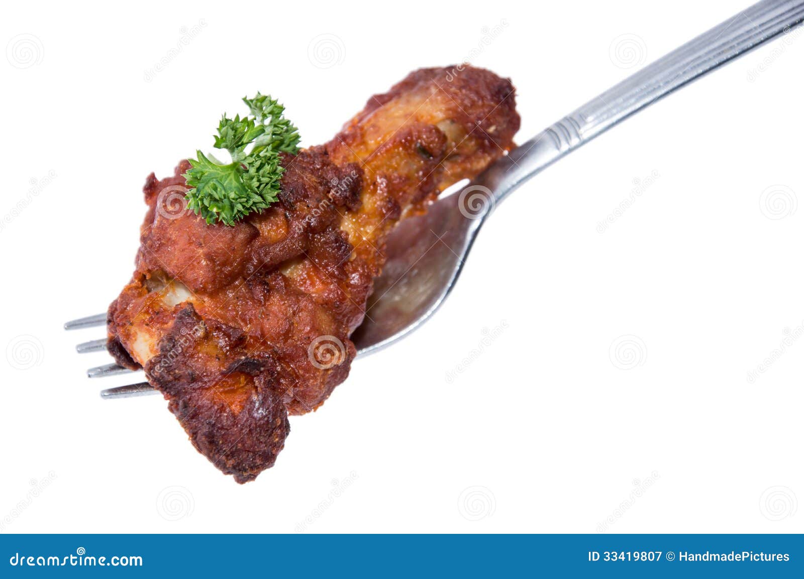 Chicken Wing on a Fork (white) Stock Image - Image of meat, studio ...
