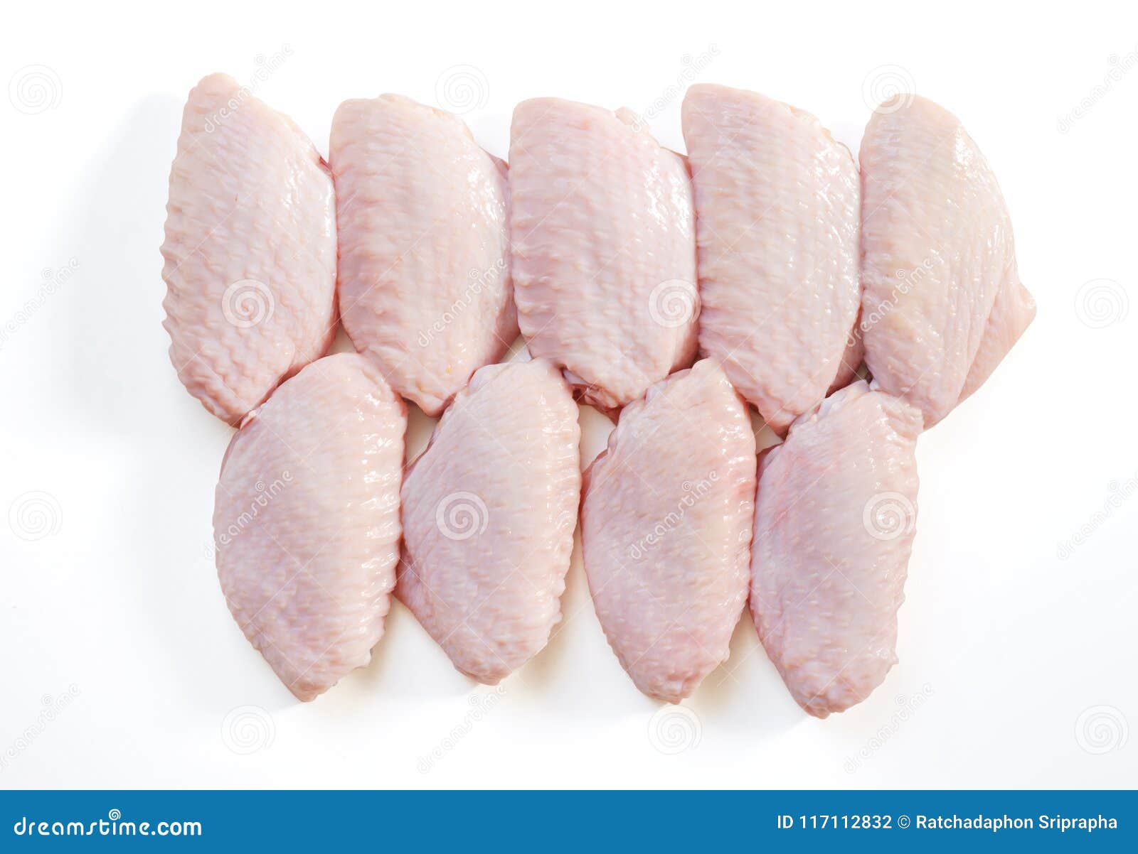 Chicken Wing Meat Isolated on White Background Stock Photo - Image of ...