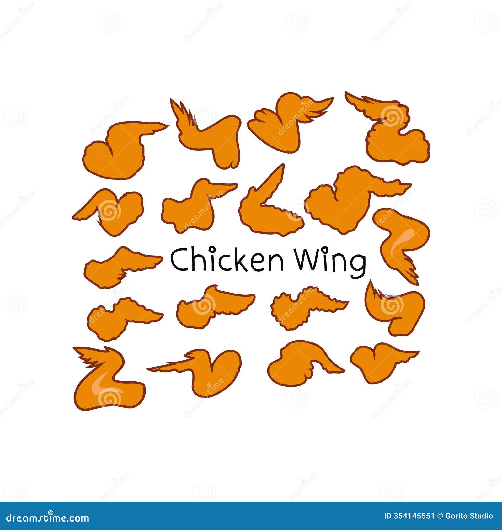 Chicken Wing Set Free Vector Illustration Stock Illustration ...