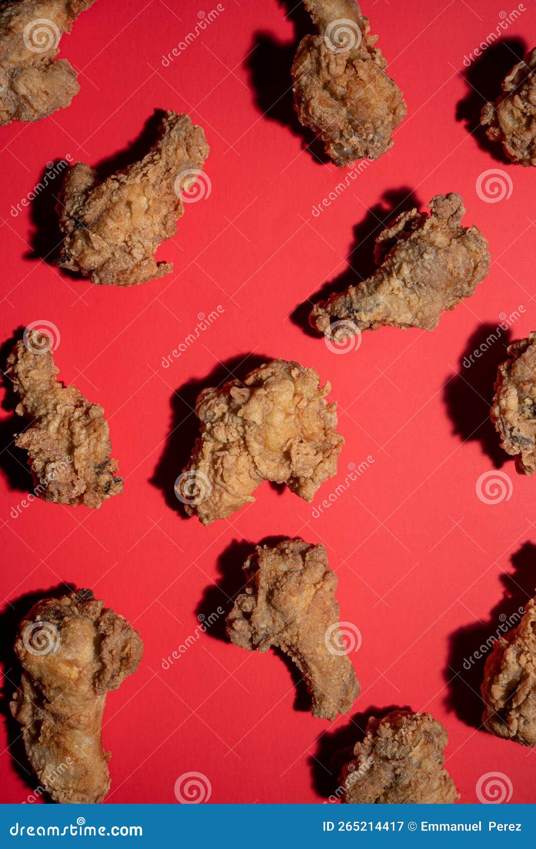 Chicken Wings in Pattern with Red Background Stock Image - Image of ...