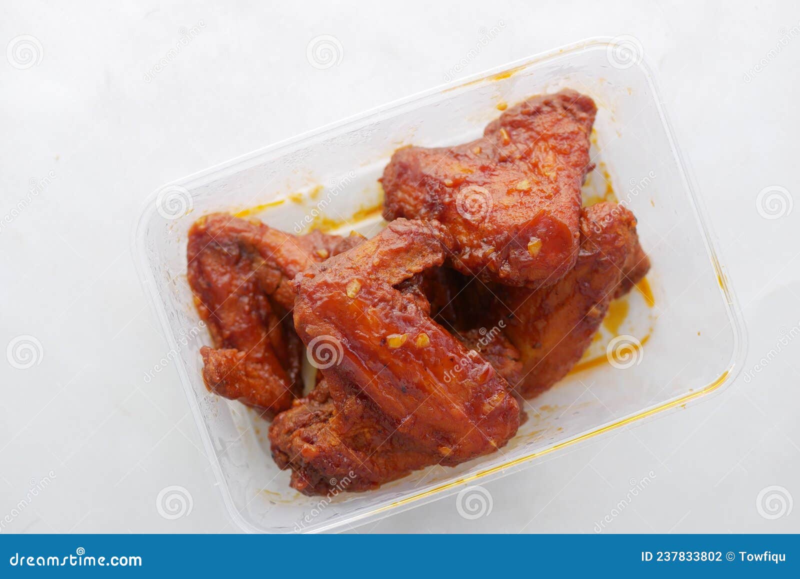Chicken Wings in a Plastic Take Away Container Stock Photo - Image of ...