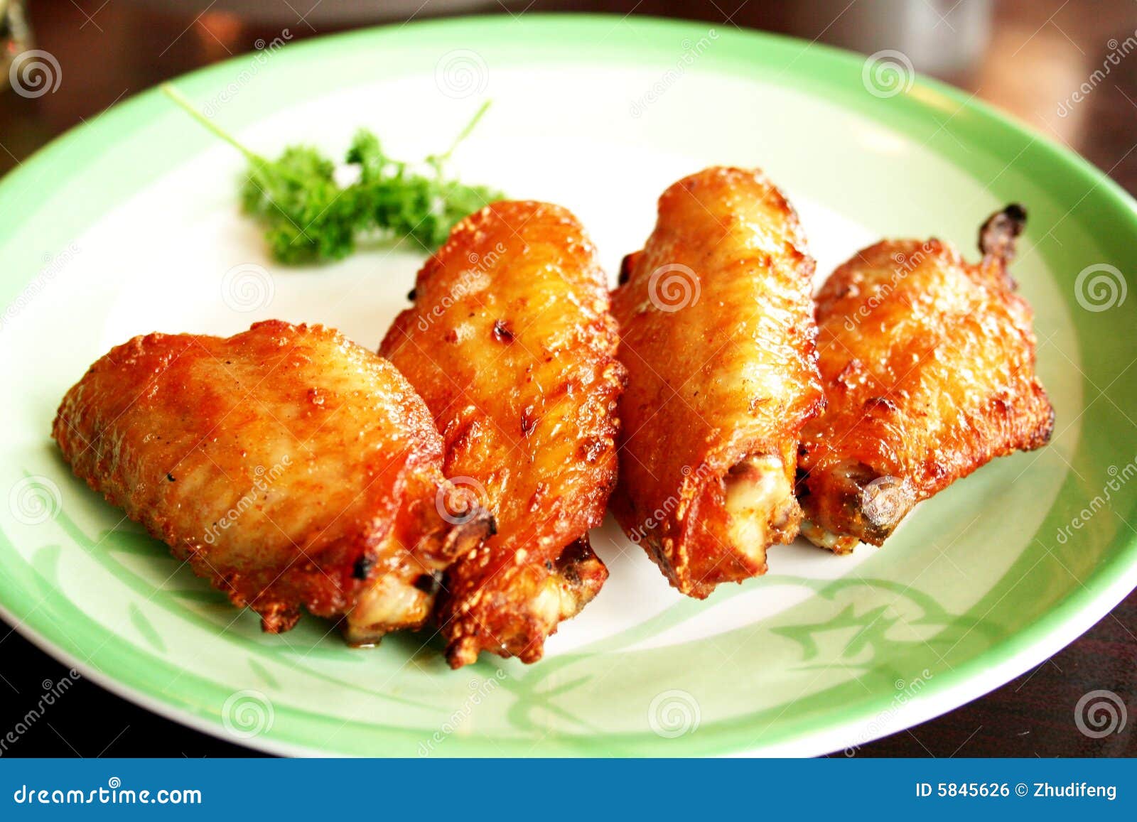 Chicken wings in plate stock photo. Image of baked, fast - 5845626