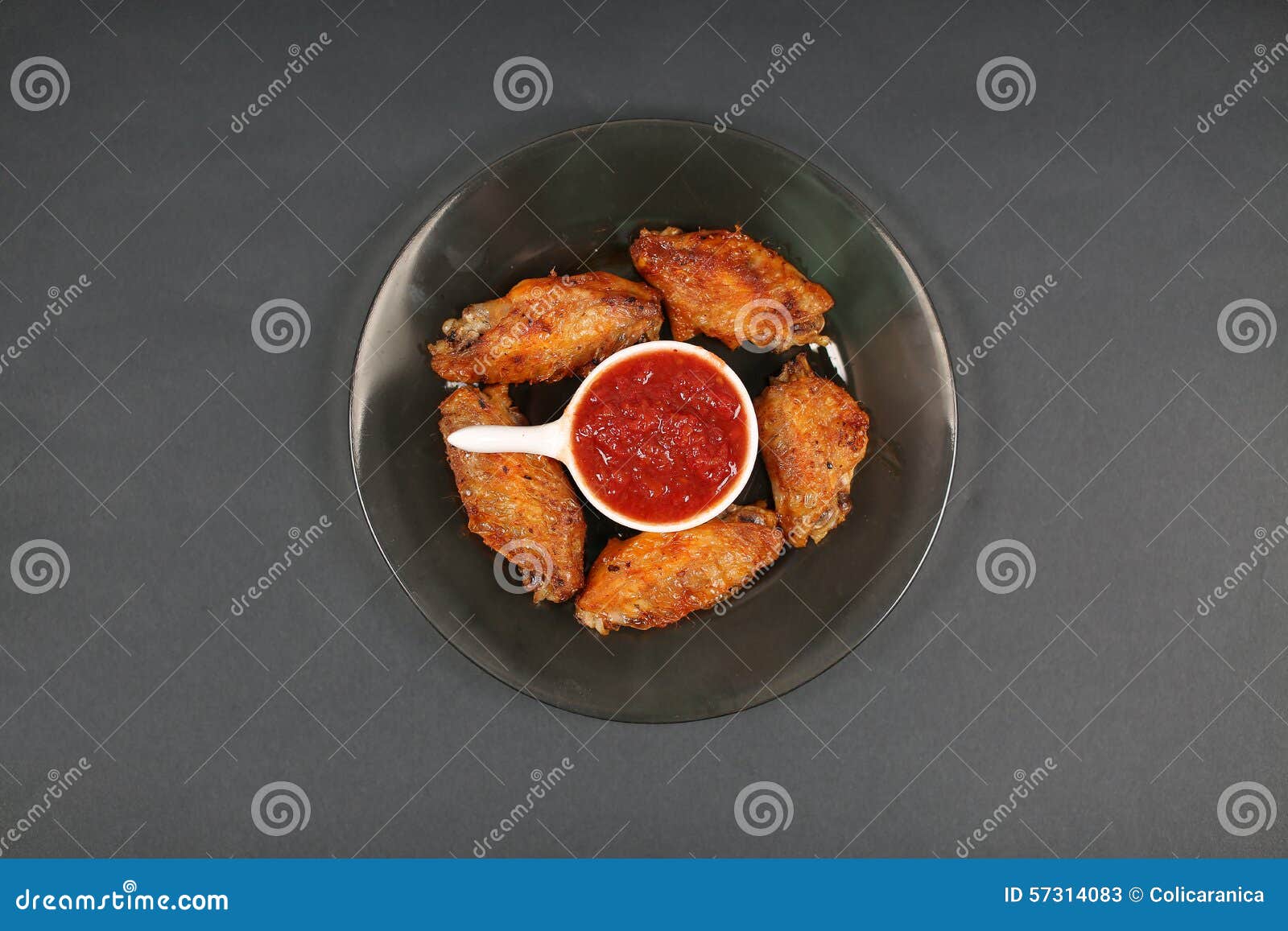 Chicken wings in a plate stock image. Image of wing, crispy - 57314083