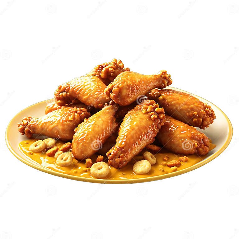 Chicken Wings Split and Uncooked with Honey Mustard and Pretzel Bits ...