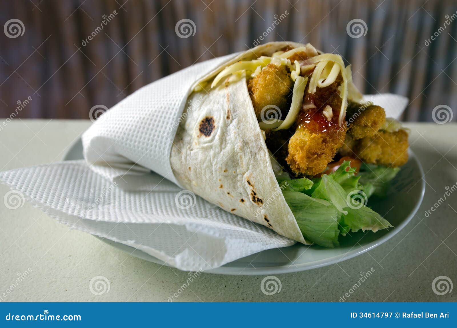 Chicken wrap stock image. Image of making, bread, islands - 34614797