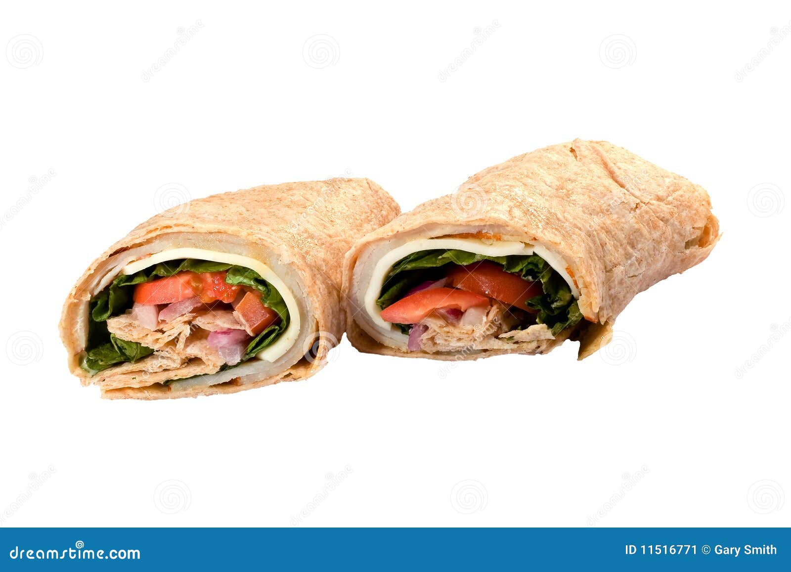 Wrap Sandwich With Salami, Mushrooms And Mozzarella Royalty-Free Stock ...