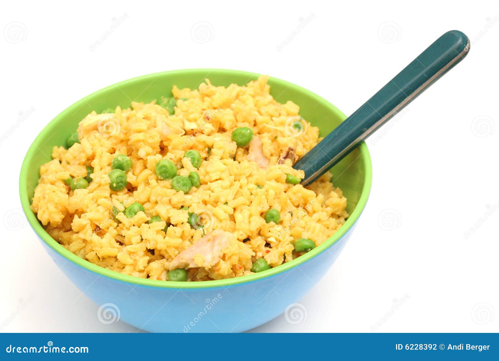 Chicken & Yellow Rice Bowl on Top Stock Photo - Image of cuisine, curry ...