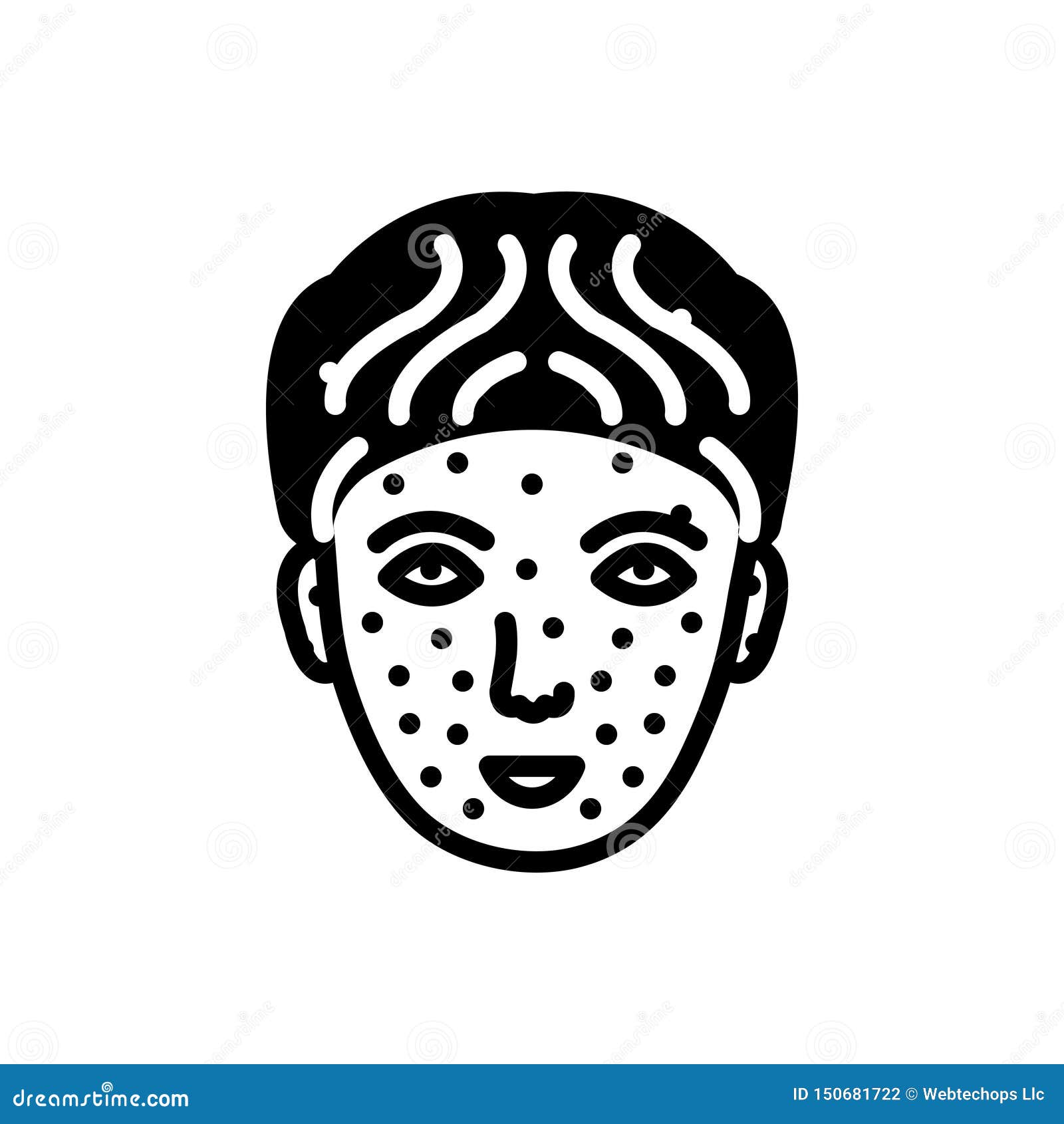 Black Solid Icon for Chickenpox, Medical and Disease Stock Vector ...