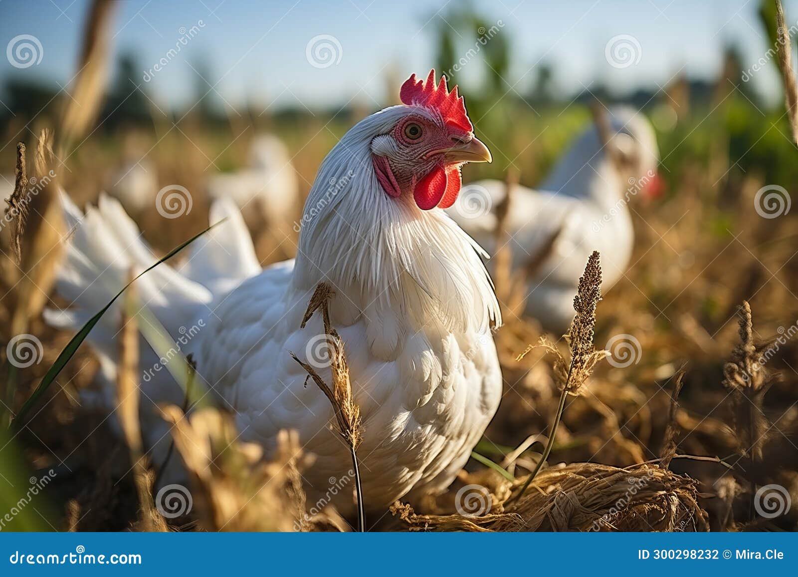 Chickens in a Farm Field Created with Generative AI Technology Stock ...