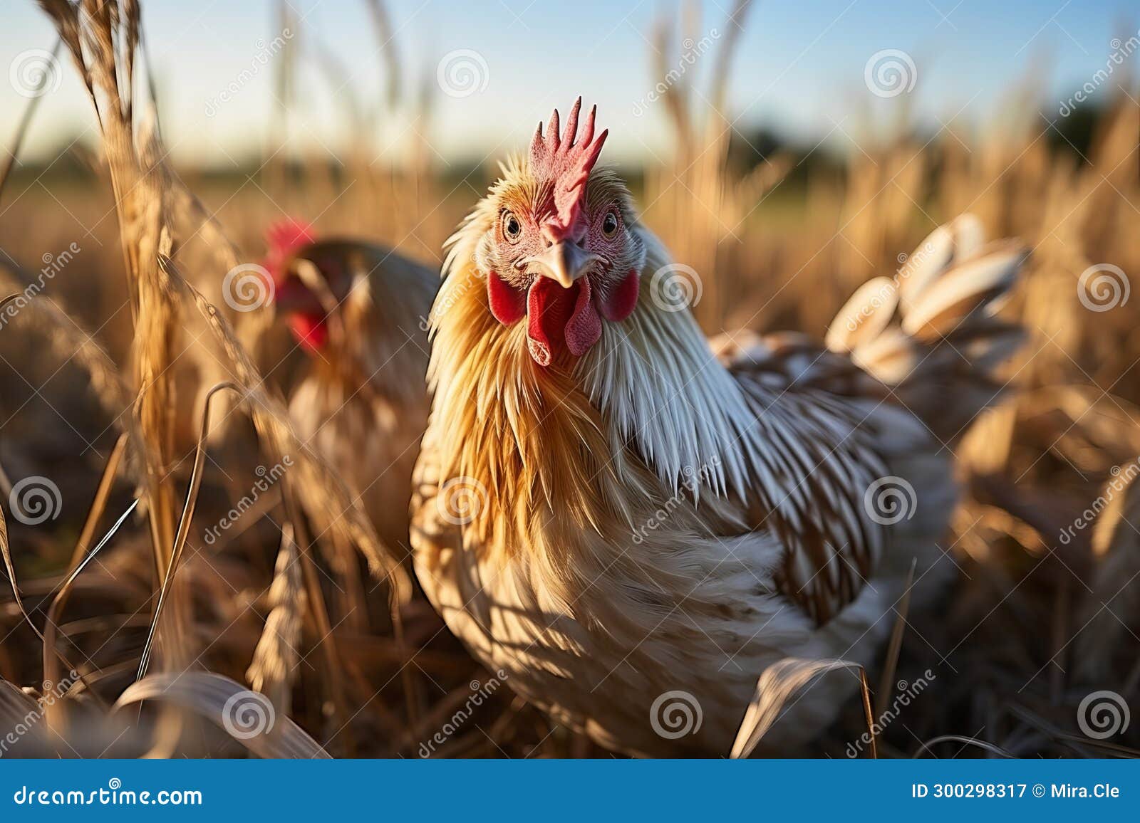 Chickens in a Farm Field Created with Generative AI Technology Stock ...