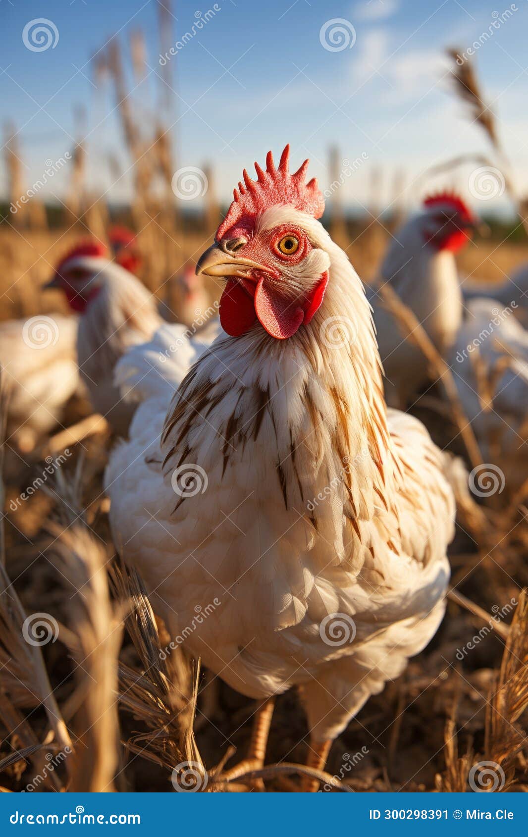 Chickens in a Farm Field Created with Generative AI Technology Stock ...