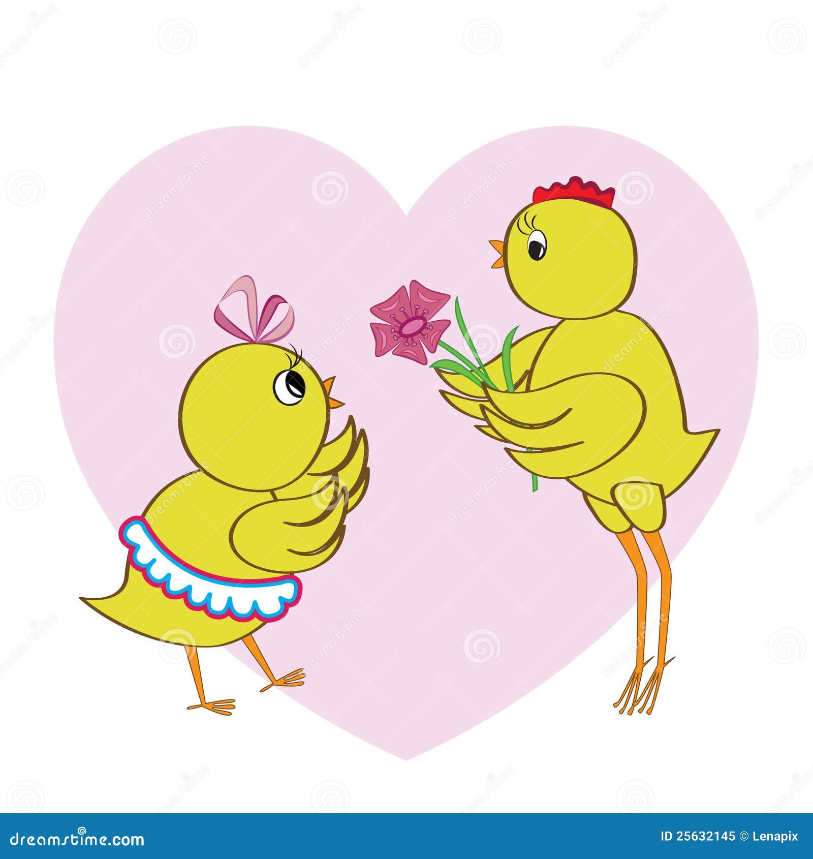 Chickens in love stock vector. Illustration of poult - 25632145