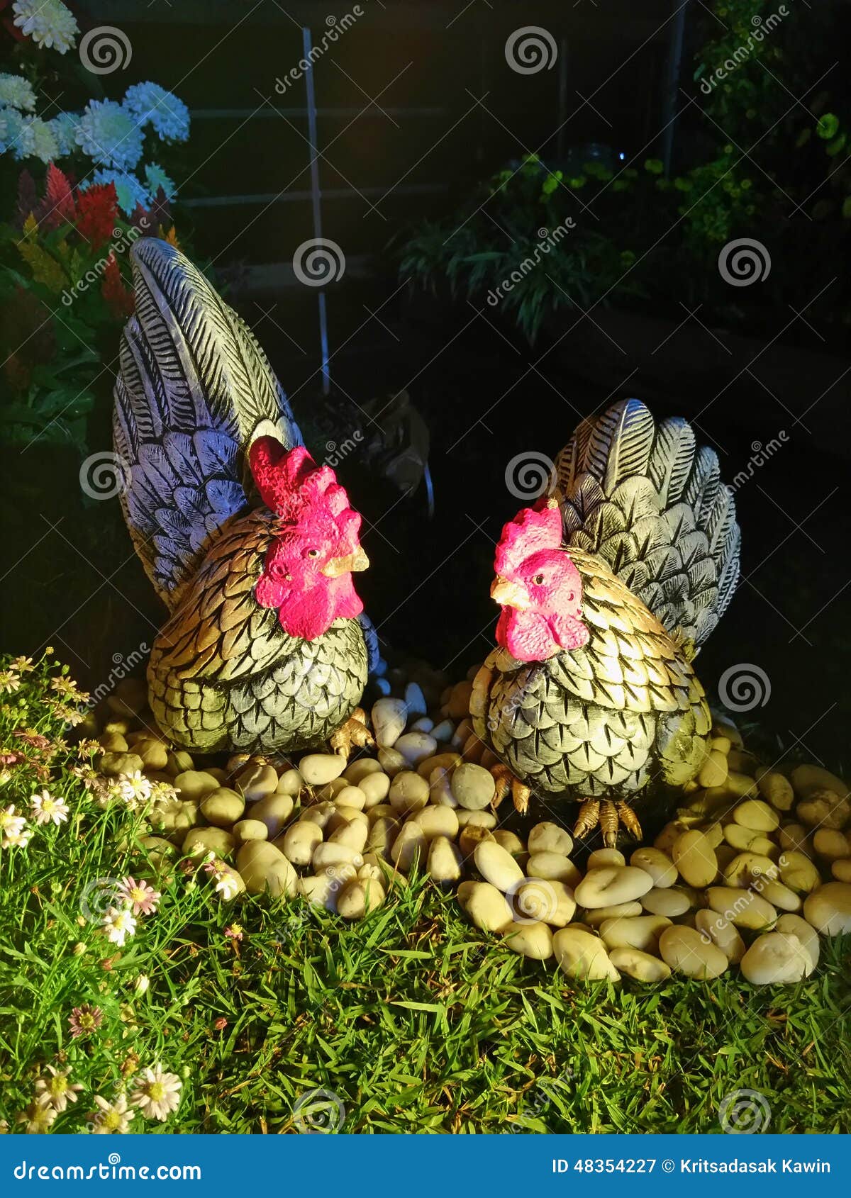 Chickens statue. stock image. Image of statue, beautiful - 48354227