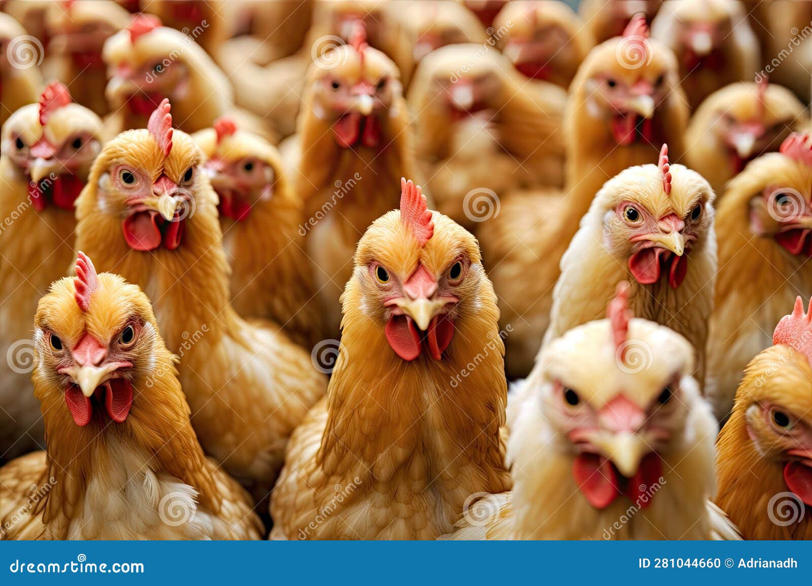 Chickens Waiting To Be Fed Up Stock Illustration - Illustration of ...