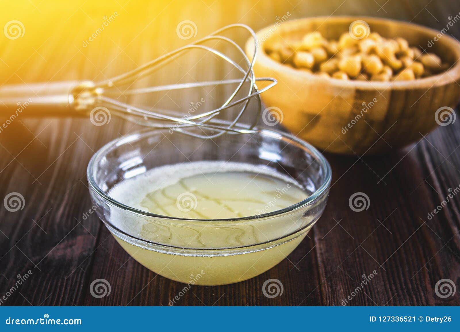 Chickpea Liquid Water Brine Draining. Vegan Aquafaba. Stock Image ...