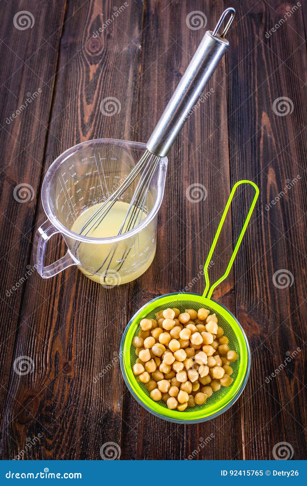 Chickpea Liquid Water Brine Draining. Vegan Aquafaba Stock Image ...