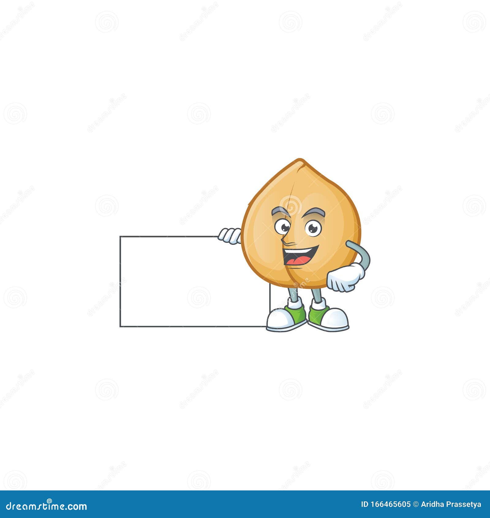 Chickpeas Cute Cartoon Character with a Board Stock Vector ...