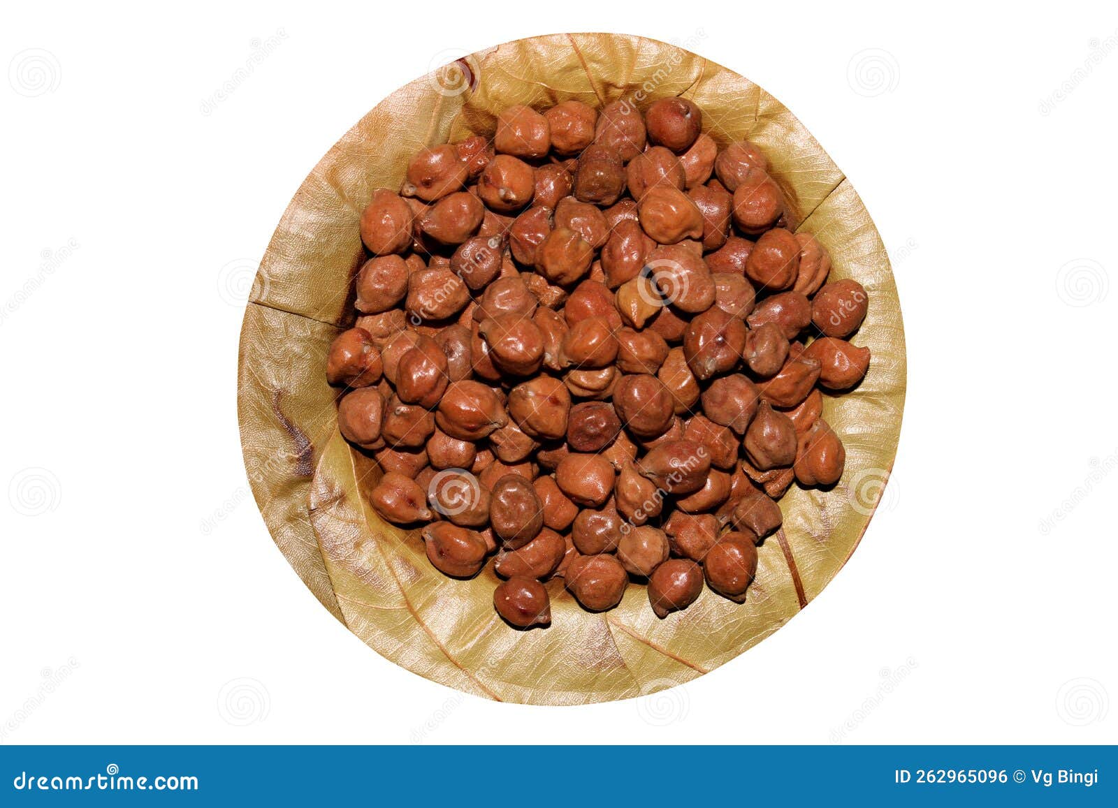 Chickpeas on a Sal Tree Leaf Plate Stock Photo - Image of gram ...