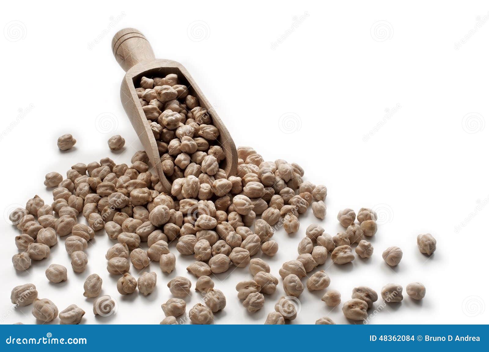 Chickpeas on White Background Stock Photo - Image of bean, wooden: 48362084