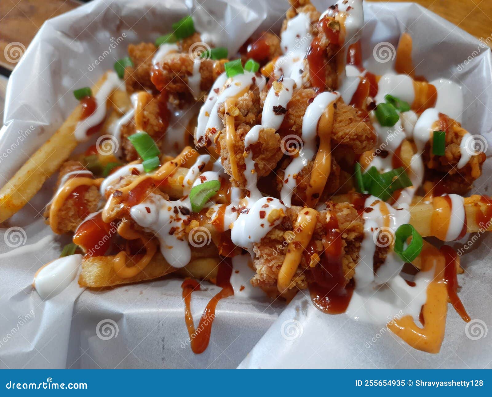 Chicken and French Fries with Mayonnaise Stock Image - Image of cuisine ...