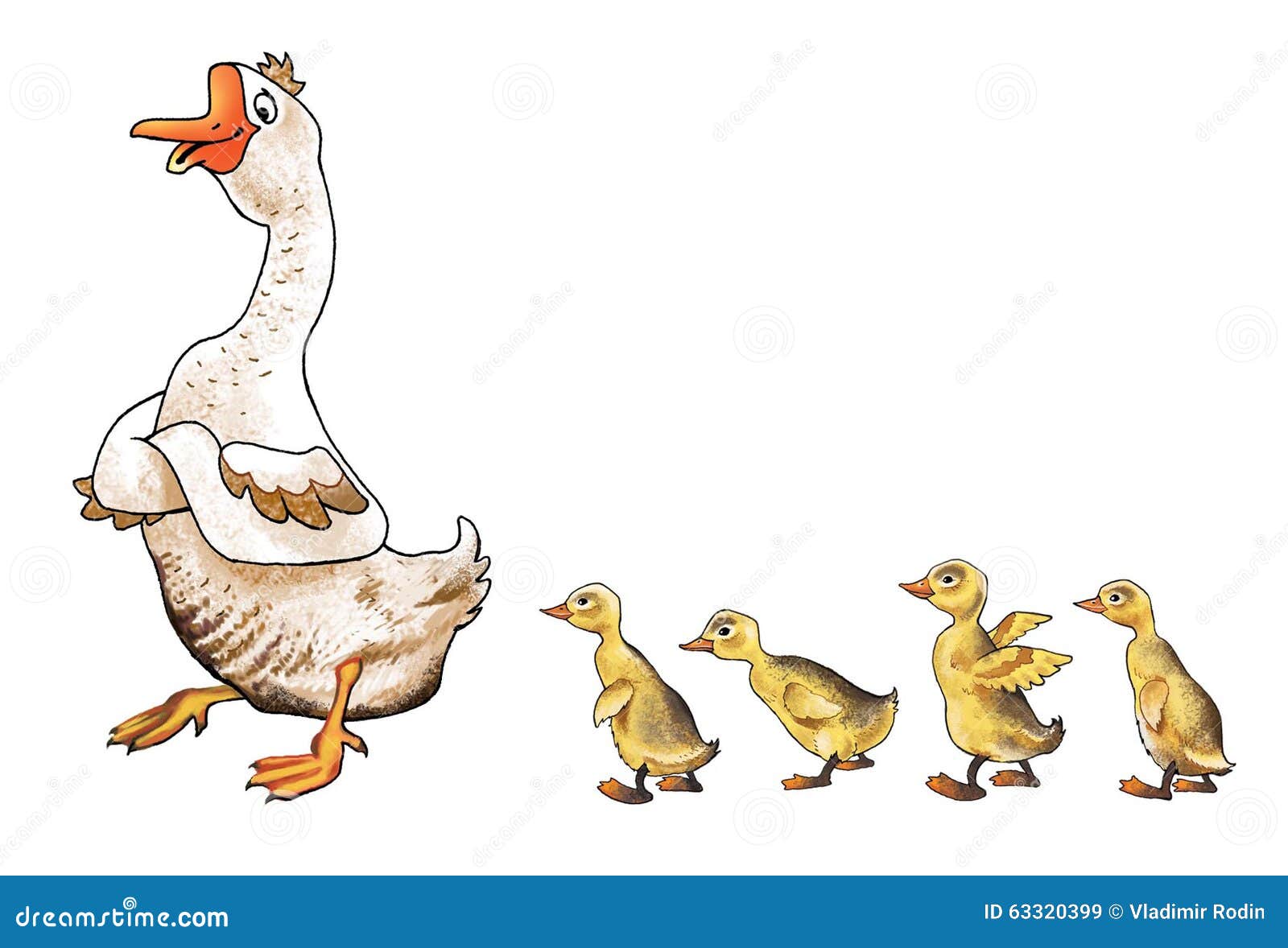 Chicks Goose Geese Farm Wings Stock Illustration - Illustration of ...