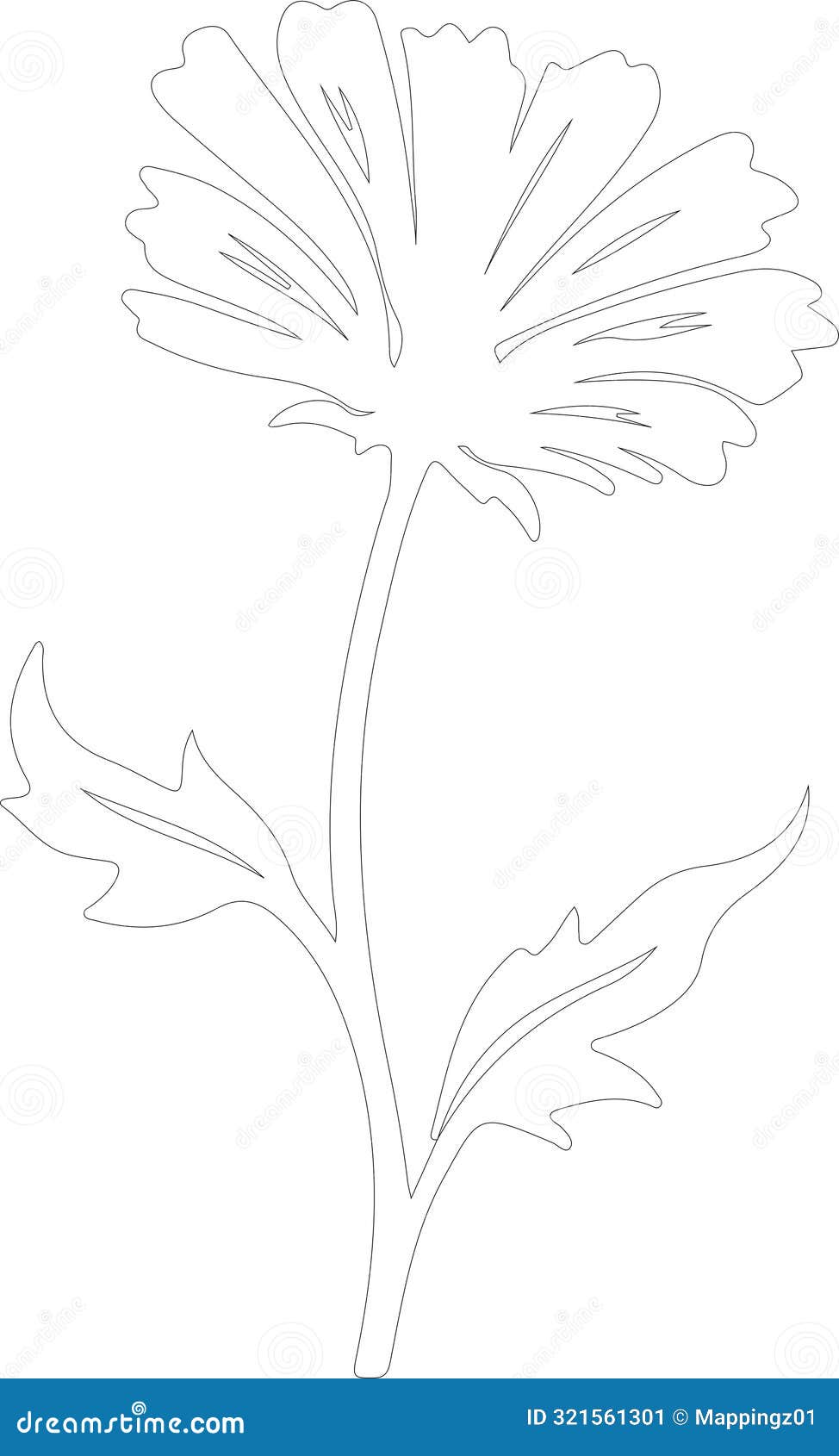 Chicory Outline Silhouette Generative Ai Stock Vector - Illustration of ...