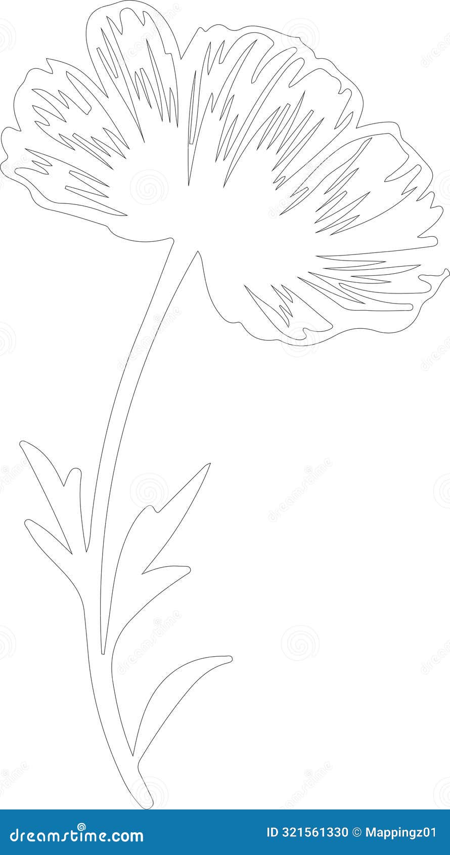 Chicory Outline Silhouette Generative Ai Stock Vector - Illustration of ...