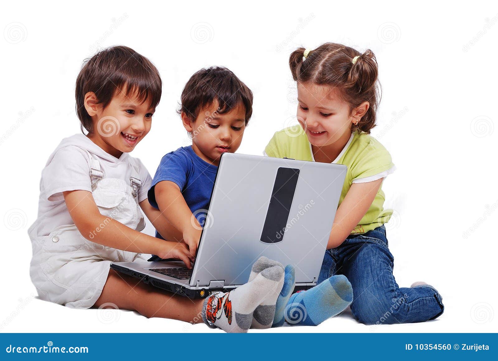 Chidren Activities on Laptop Stock Photo - Image of group, learn: 10354560