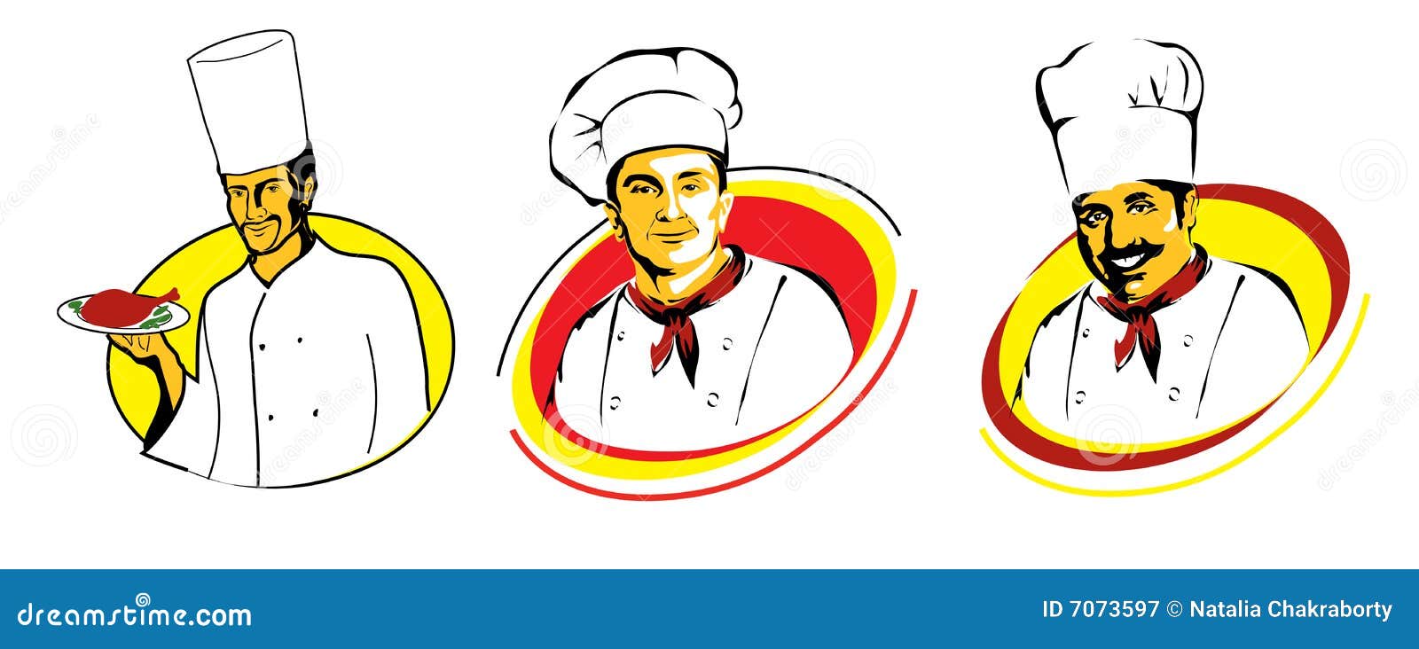 Chief Cook Symbol Toque Cuisine Food Icon On Cartoon Vector ...