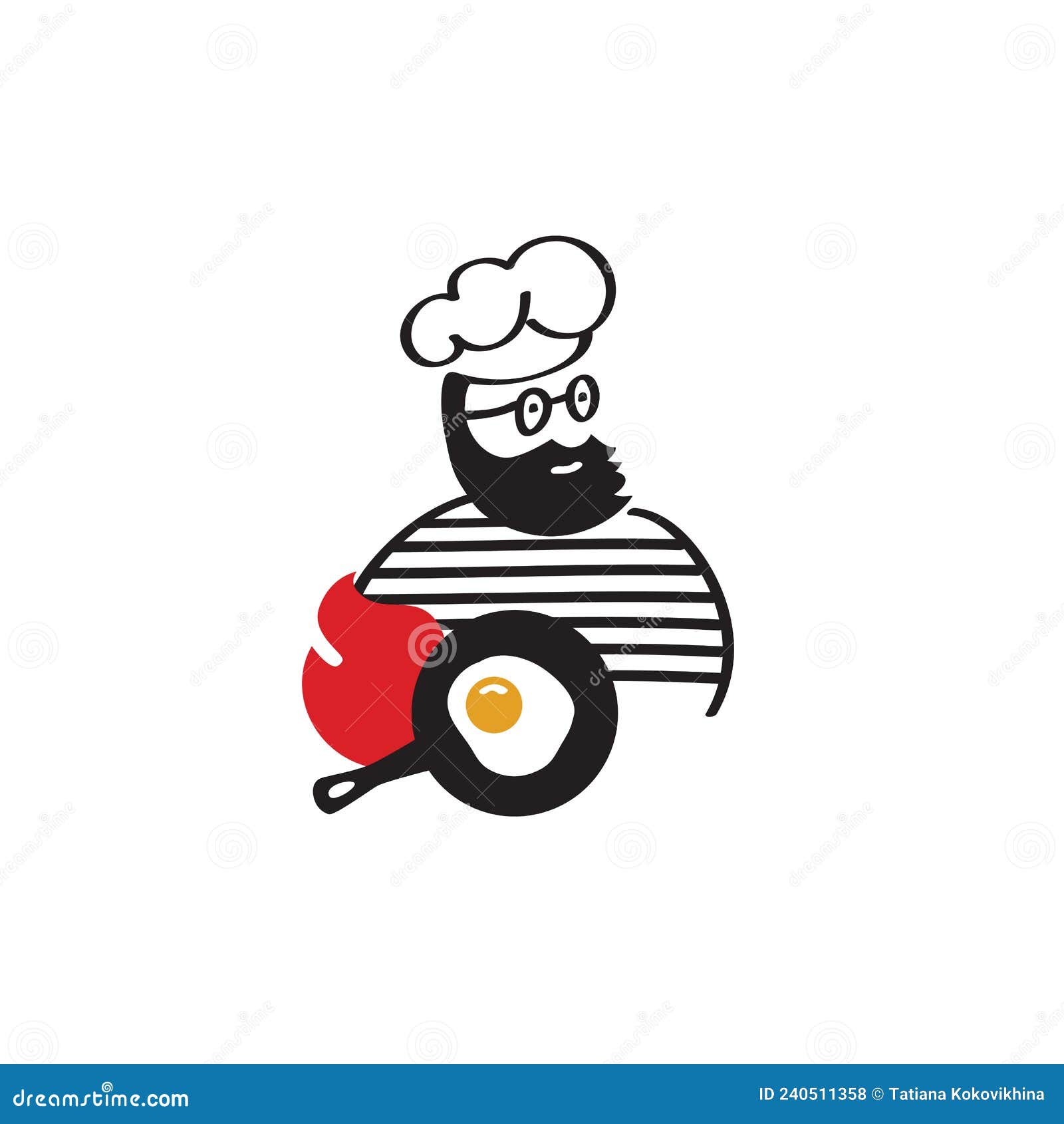 Chief Cook in Cap Symbol or Logo. Restaurant, Food Concept Stock Vector ...