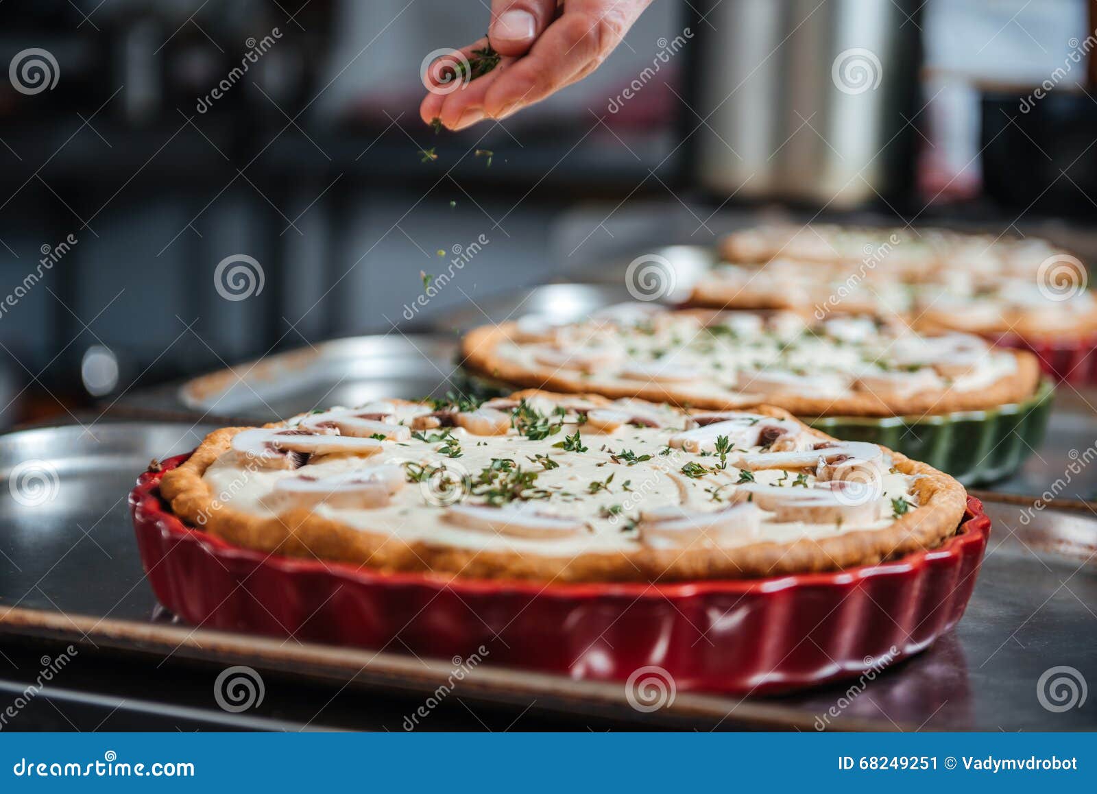 Chief Cook Making Several Pies on the Kitchen Stock Image - Image of ...