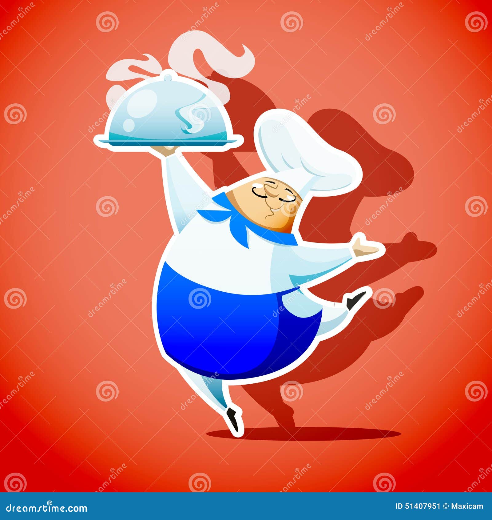 Chief Cook Serving a Delicious Dish Stock Vector - Illustration of ...