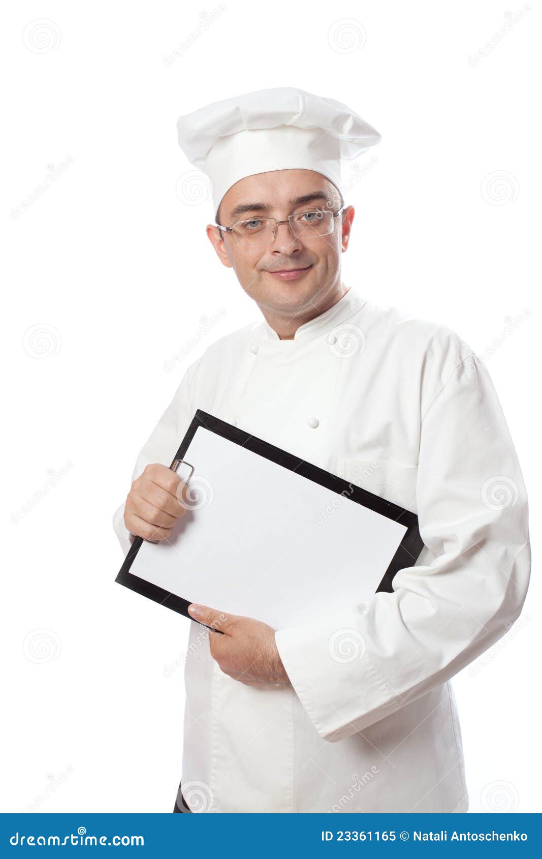 Chief cook showing menu stock image. Image of list, cover - 23361165