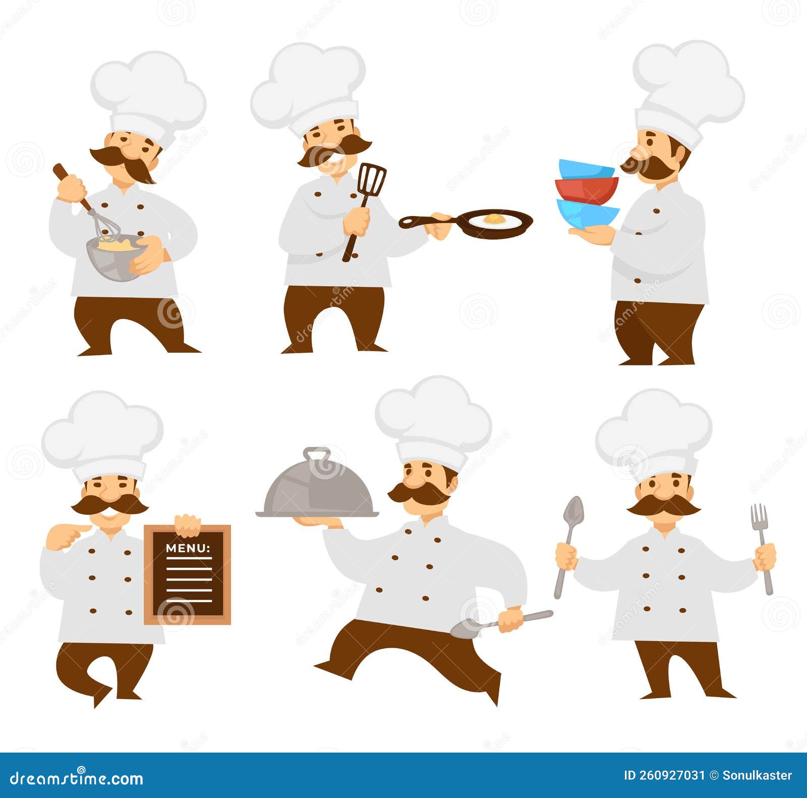 Chief or Cook in Uniform Menu Board and Cooker Pizza Stock Illustration ...