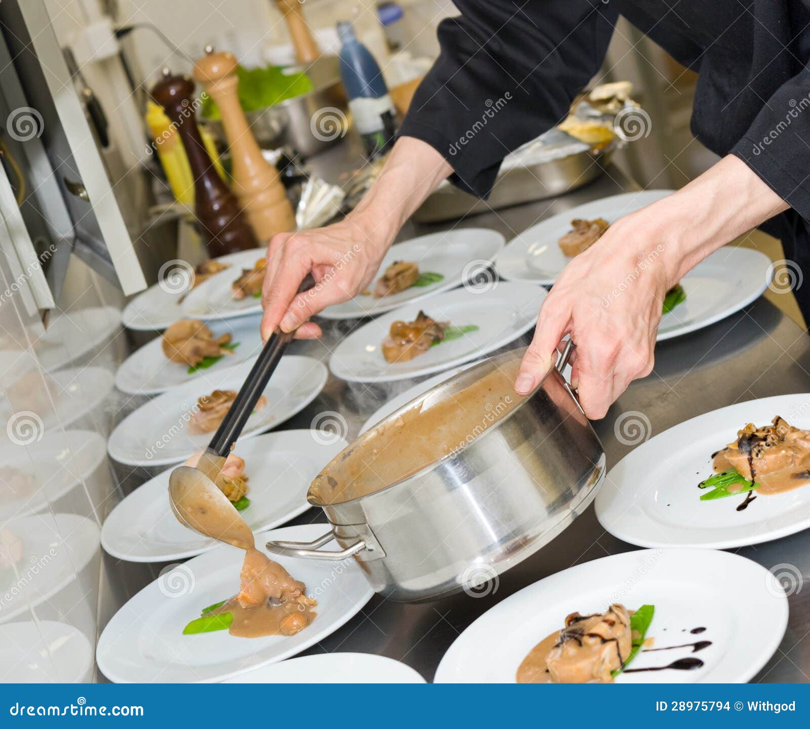 Chief cook at work stock photo. Image of black, concentrated - 28975794