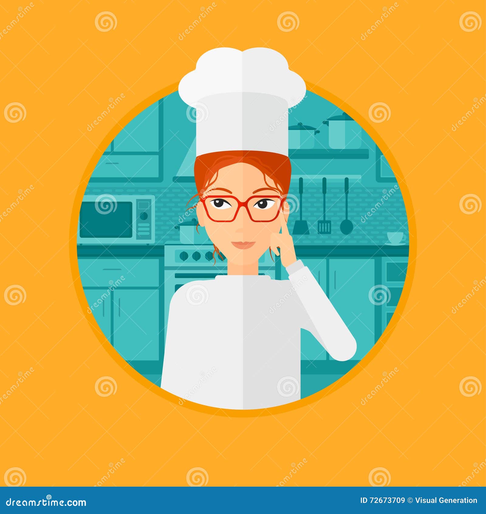 Chief cooker having idea. stock vector. Illustration of creativity ...