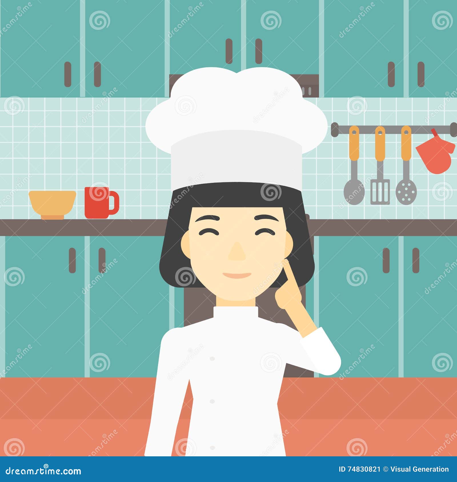 Chief Cooker Having Idea Vector Illustration. Stock Vector ...