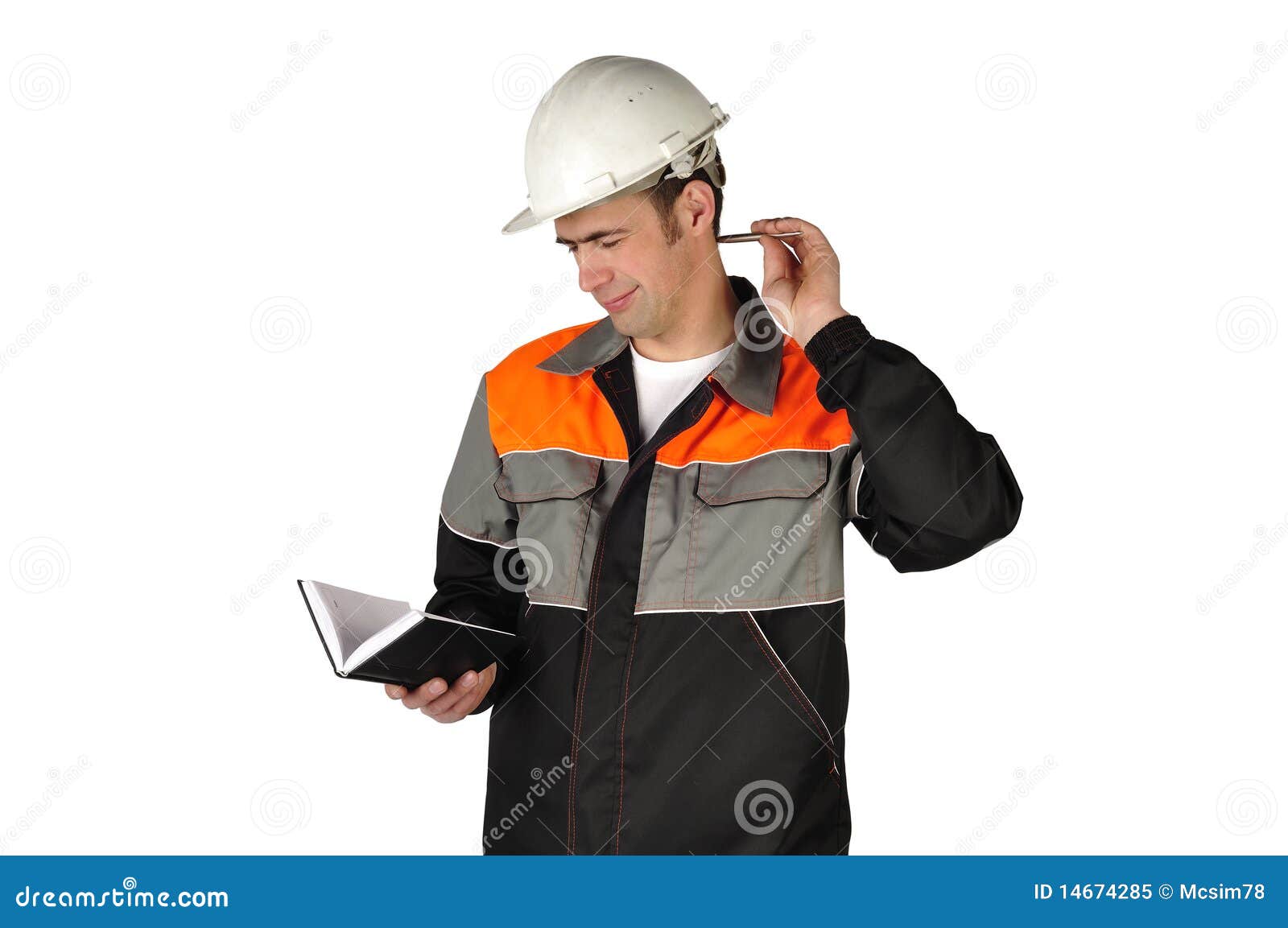 The Chief Engineer in a Helmet Stock Image - Image of hardhat, foreman ...