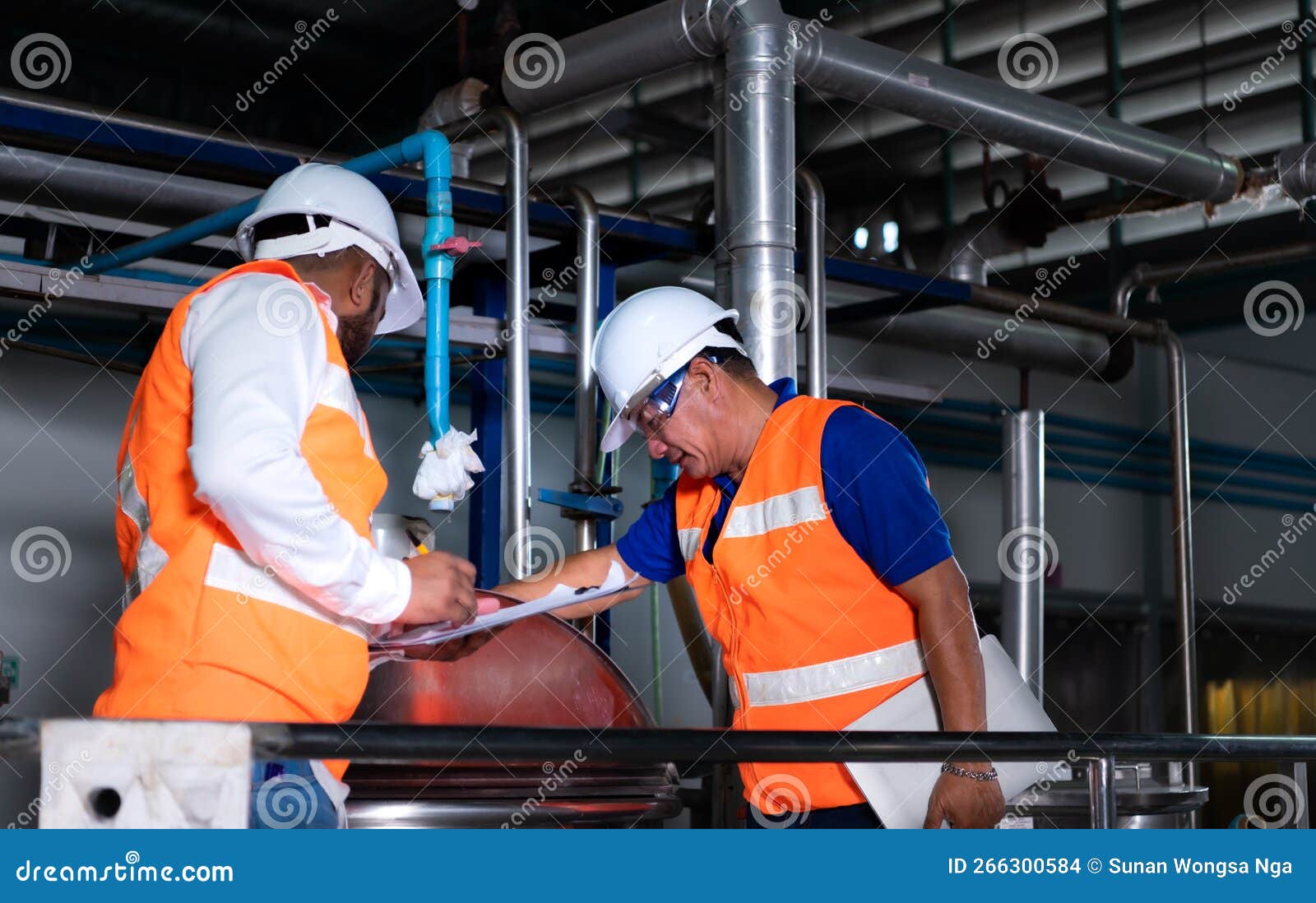 Chief Engineer of a Mechanical Plant Inspecting and Explaining the ...