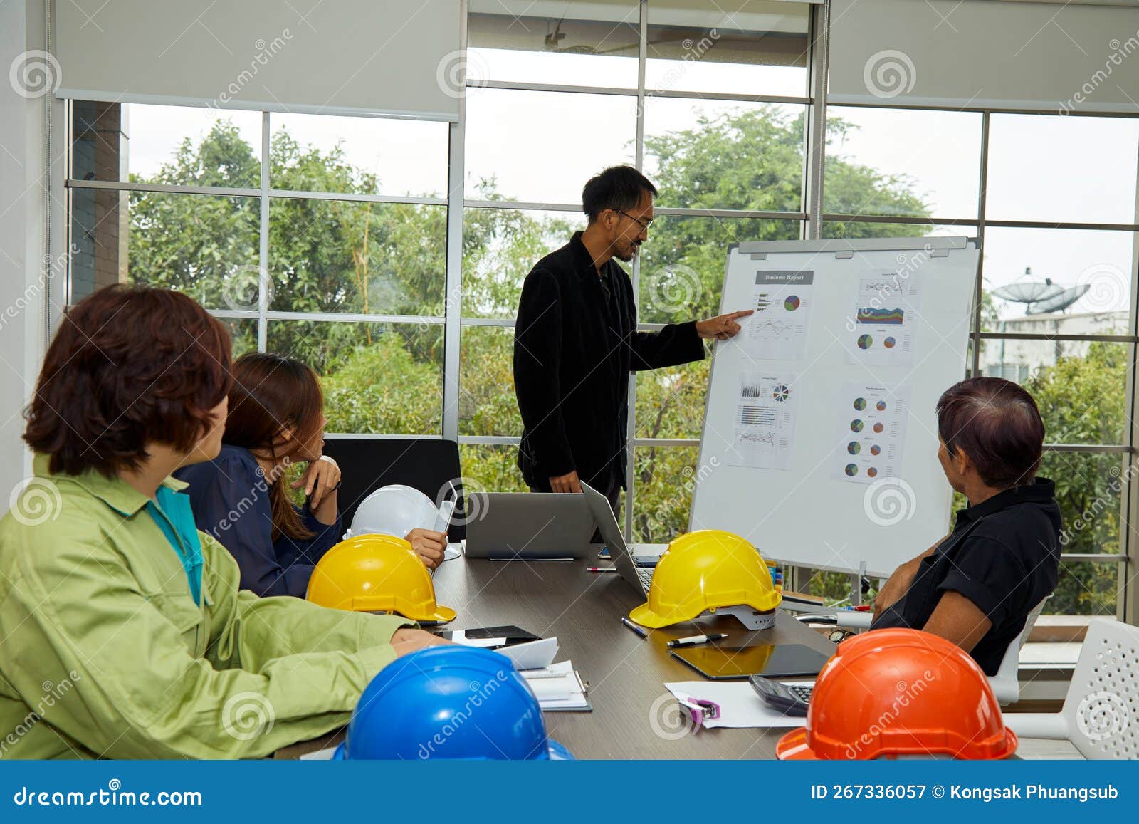 Chief Engineer Present Summary Report Attached on White Board in ...