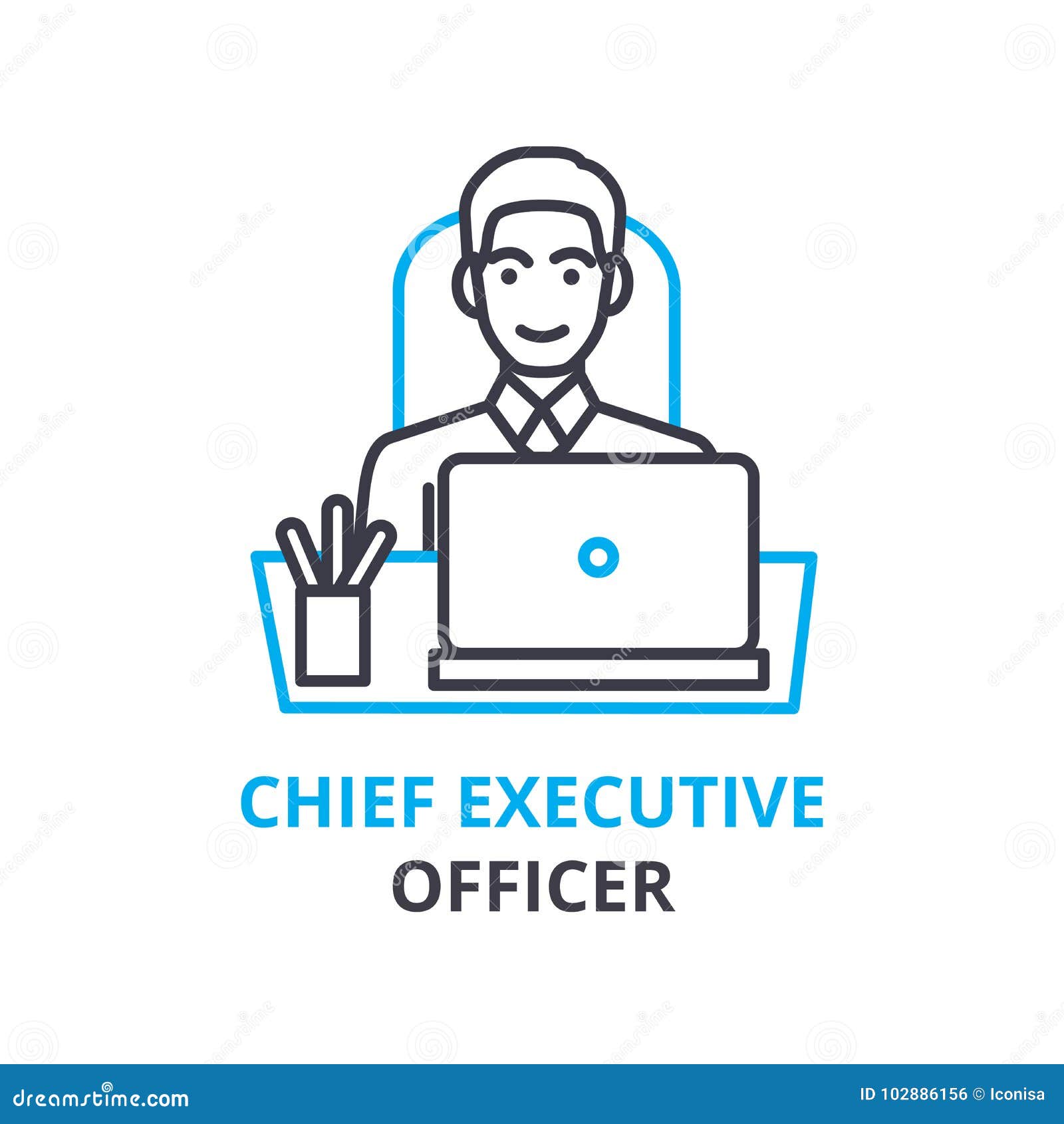 Chief Executive Officer Concept , Outline Icon, Linear Sign Stock ... Chief Executive Officer Concept , Outline Icon, Linear Sign Stock ...