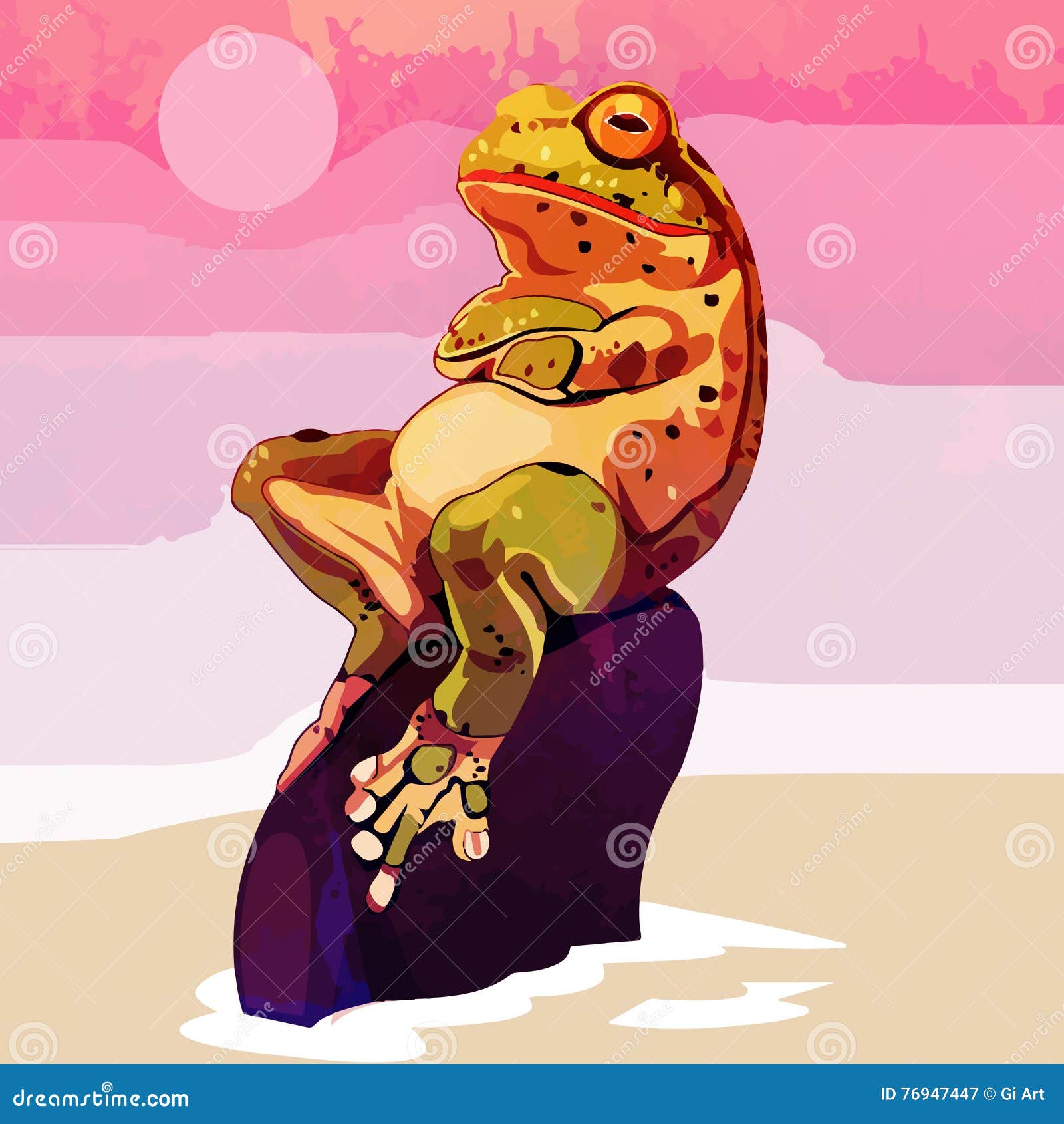 Chief Frog stock illustration. Illustration of drawing - 76947447