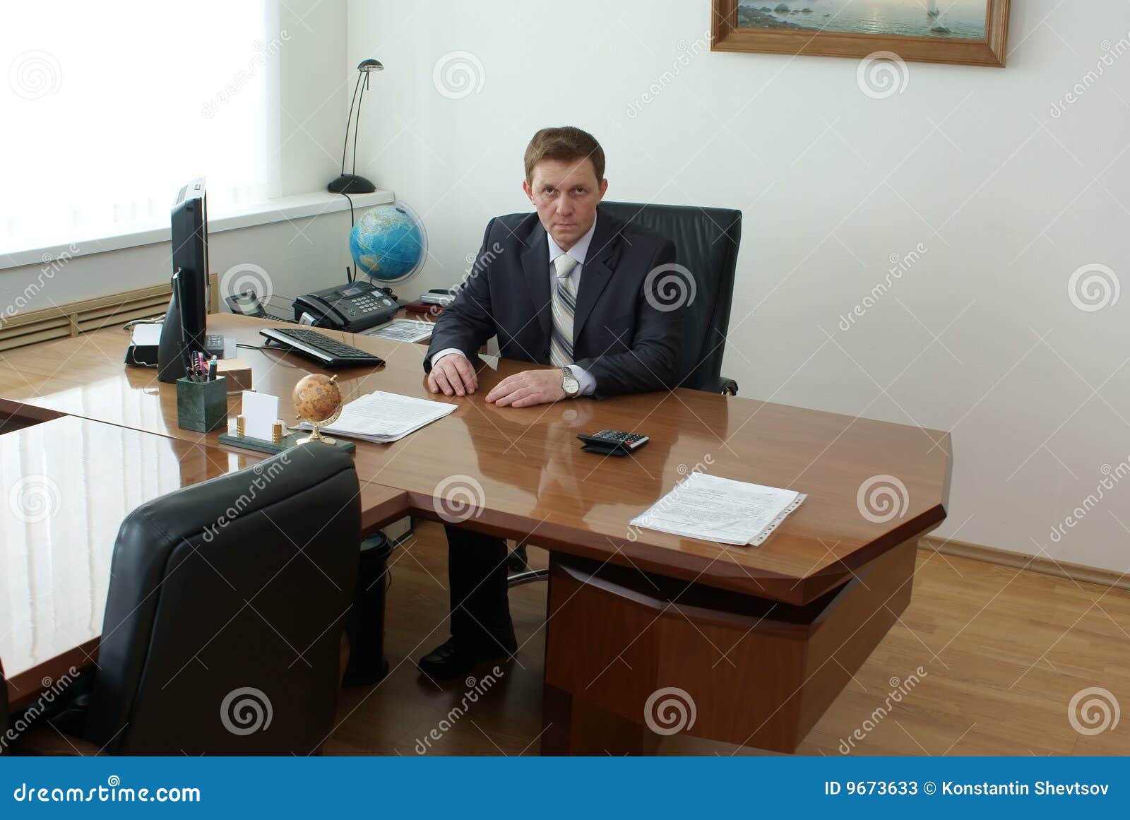 Chief at his workplace stock image. Image of chair, manager - 9673633