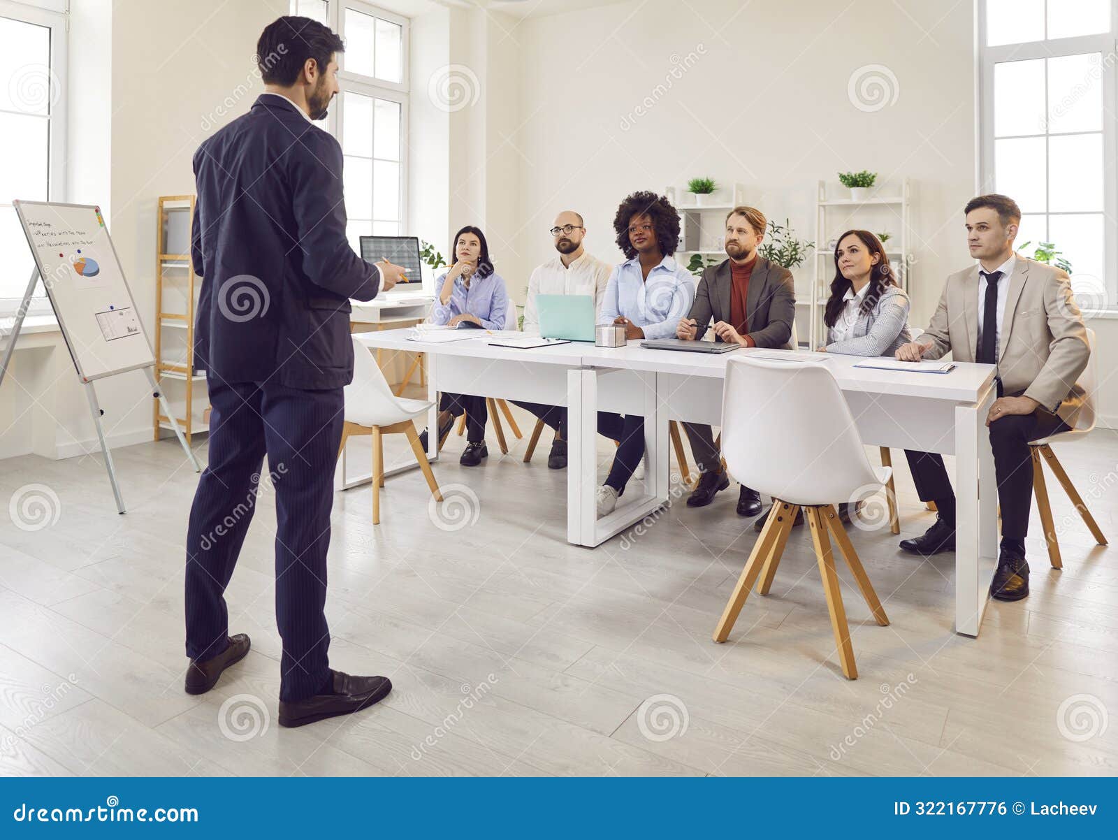 Chief Leading Business Meeting with Office Team Stock Photo - Image of ...