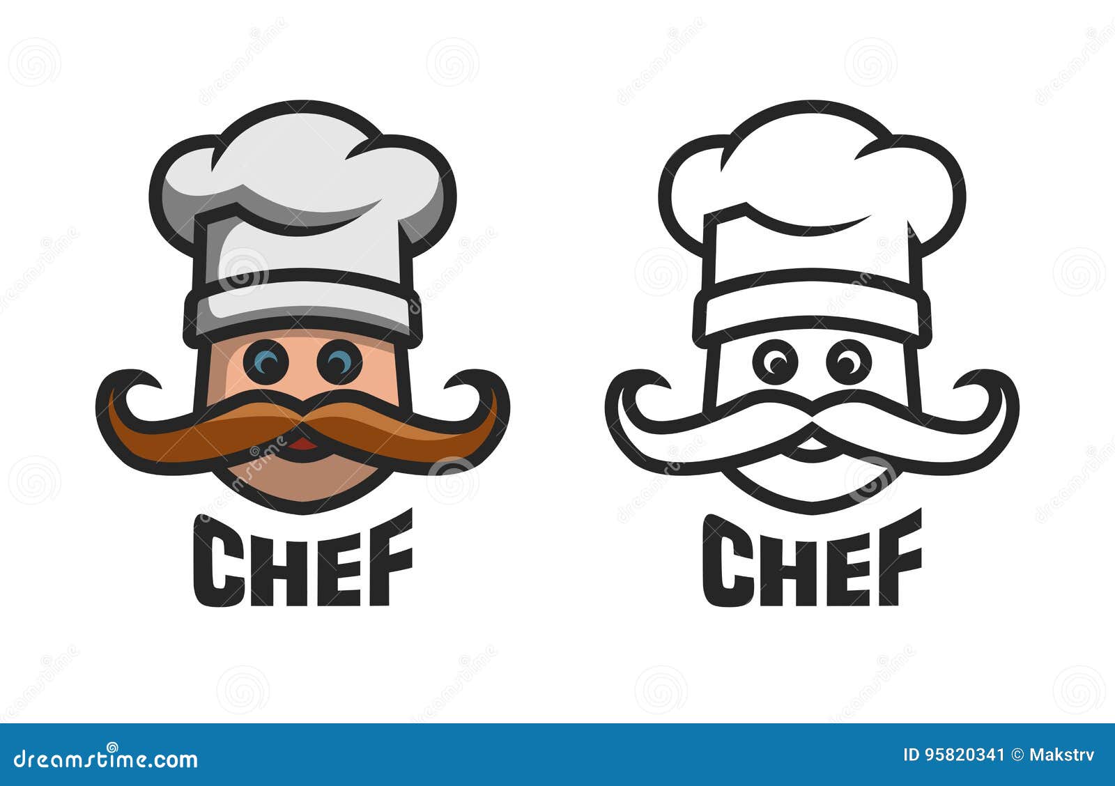 Chief logo, two options. stock vector. Illustration of baker - 95820341