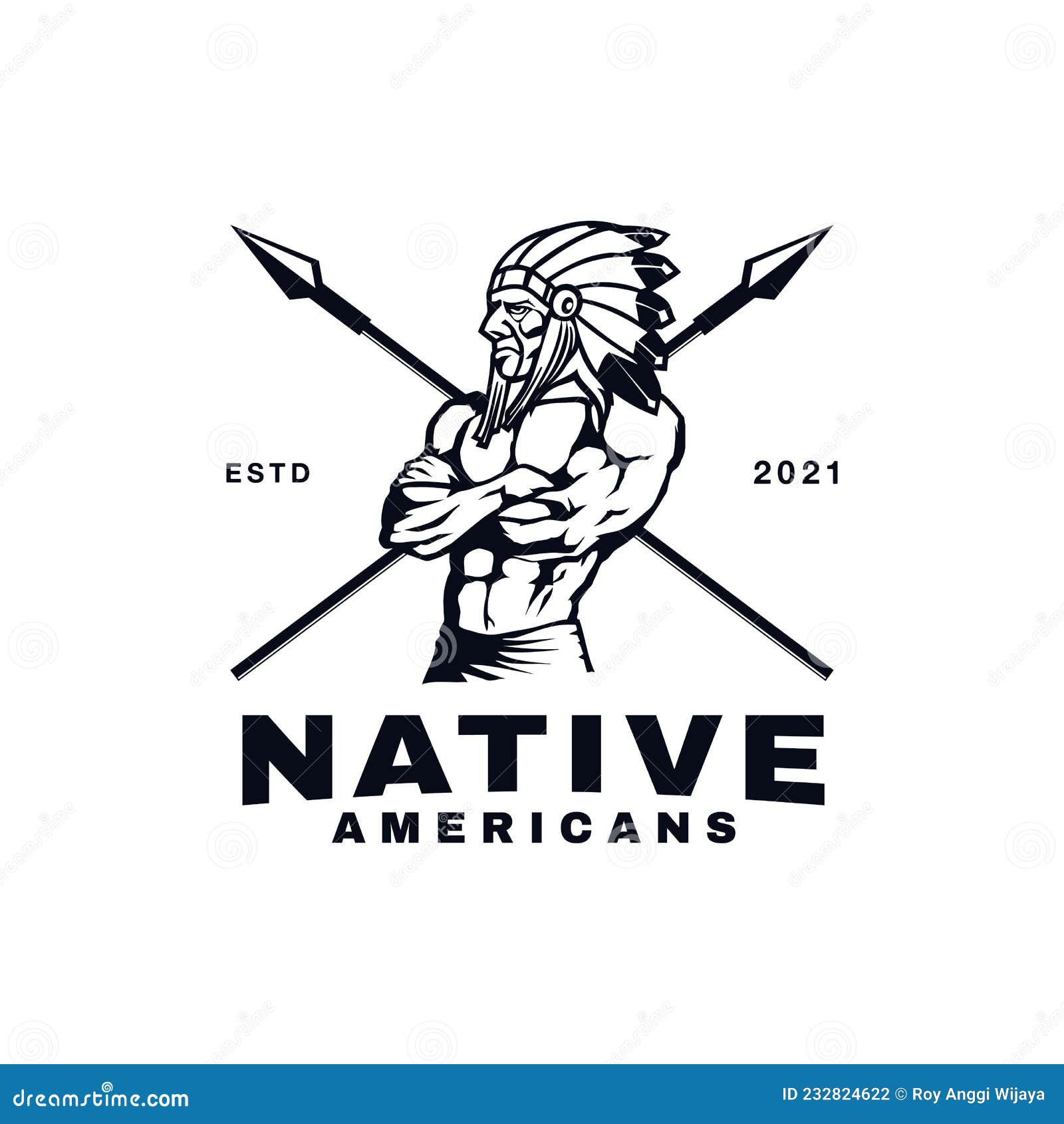 Chief Native American Logo Design Template Inspiration Stock Vector ...