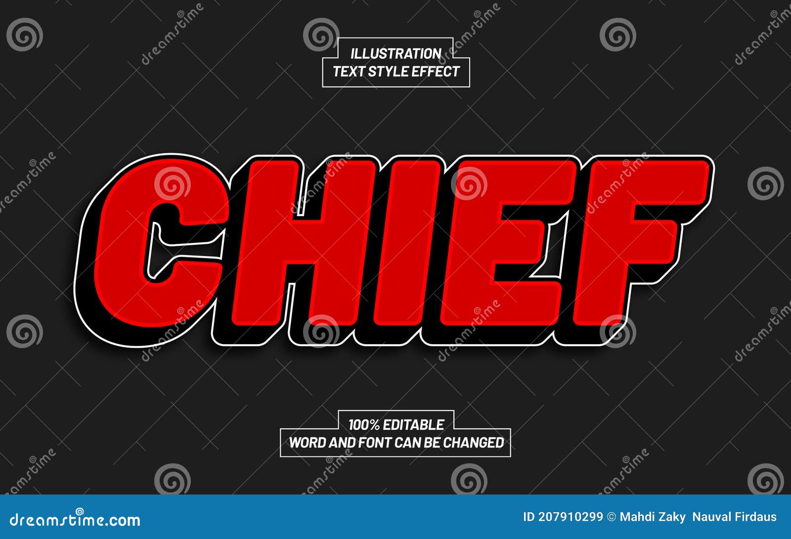 Chief Red Text Style Effect Stock Vector - Illustration of creative ...
